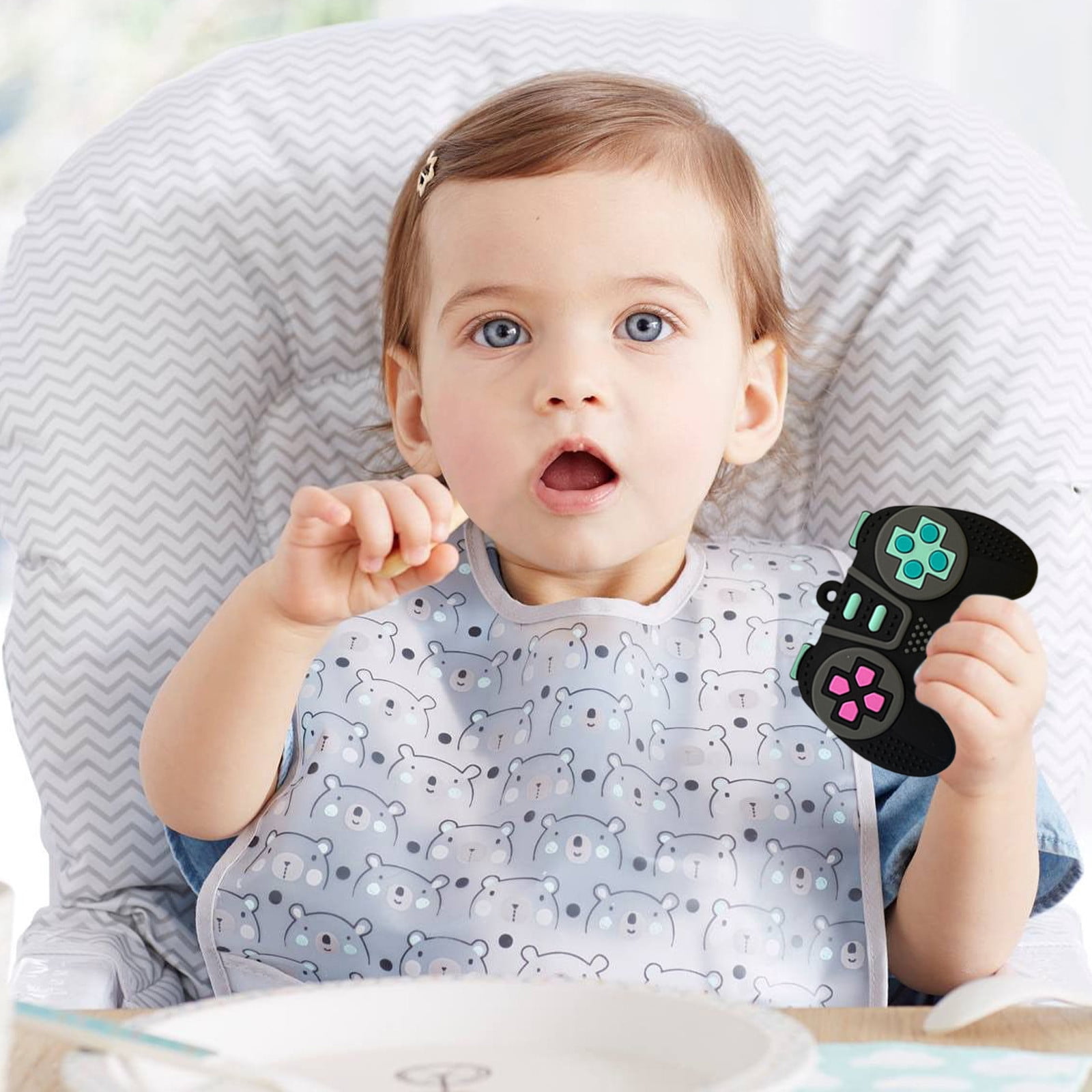 IGEED Silicone Baby Teething Toys,Game Controller Shape Sensory Teether ...