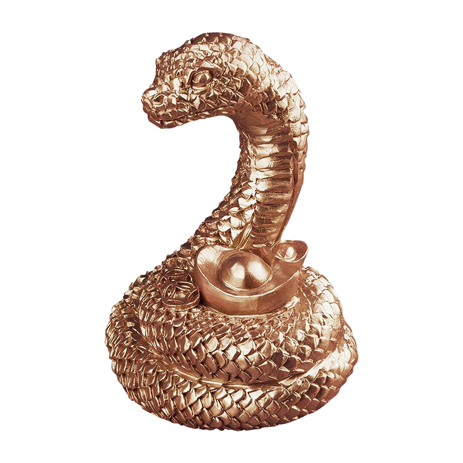 saidjrlf Snake Ornaments,Fake Brass Snake Figurine Sculpture,Chinese ...