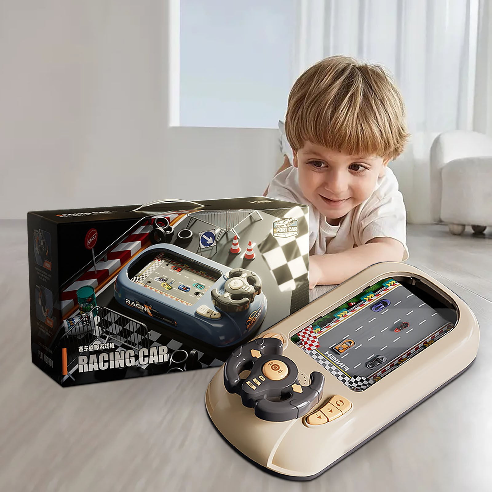 saidjrlf Steering Wheel Simulation Driving Toy for Kids,Puzzle Electric ...