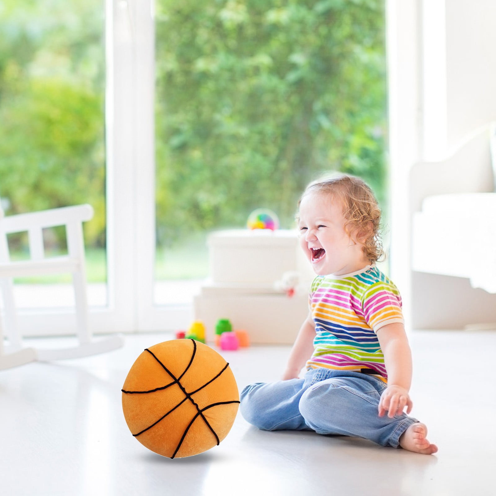 IGEED Stuffed Basketball Plush Baby Toy,Simulation Soft Basketball ...