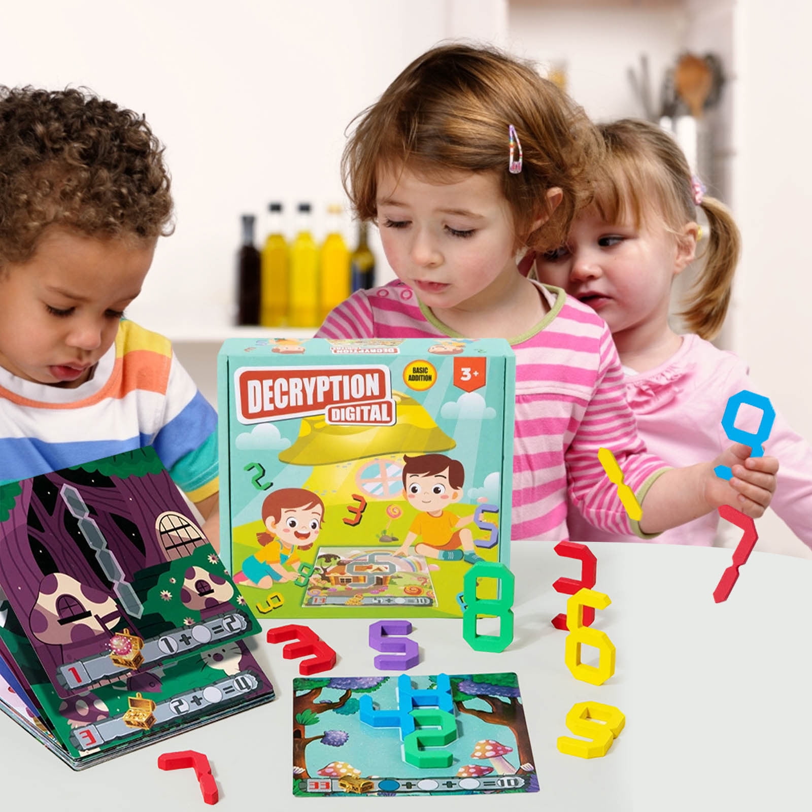 saidjrlf Wooden Number Deciphering Game,Montessori Educational Wooden ...