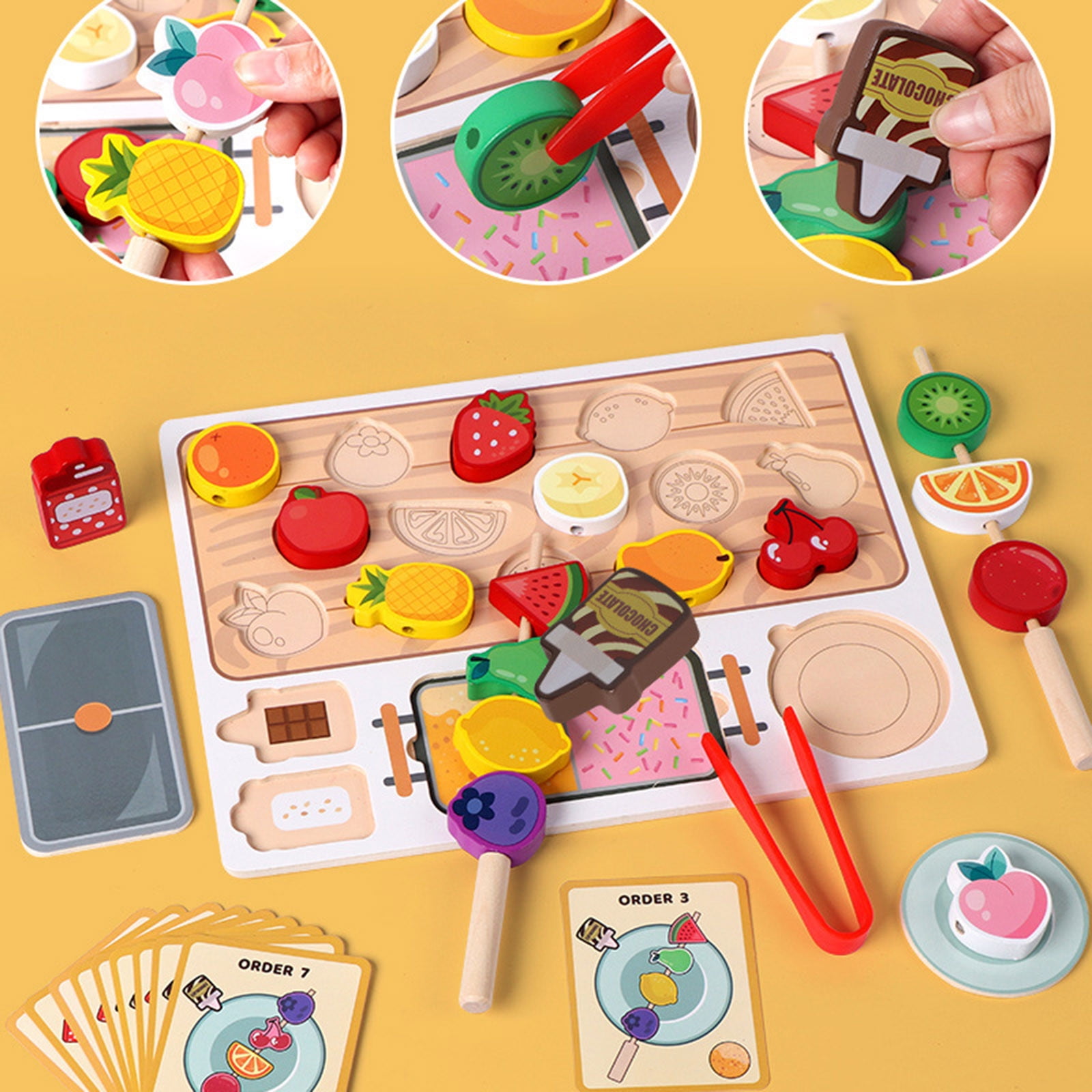 IGEED Wooden Pretend Food Playset,Food Matching Game and Interactive ...
