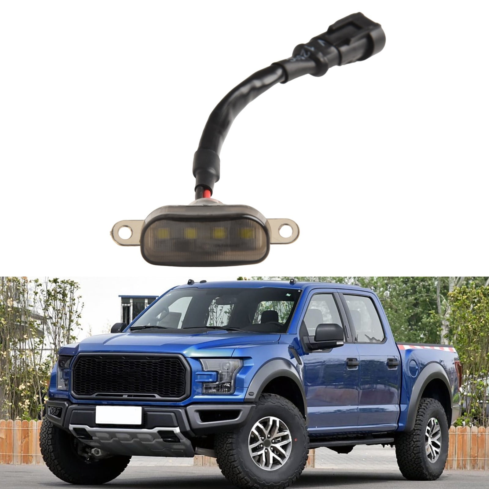 sailesiti Front Grille Grill LED Light Smoke Style Lamp Amber For Ford ...