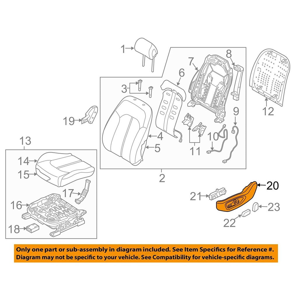 sailesiti Seat Adjustment Switch Panel Car Left Seating Outer Trim ...