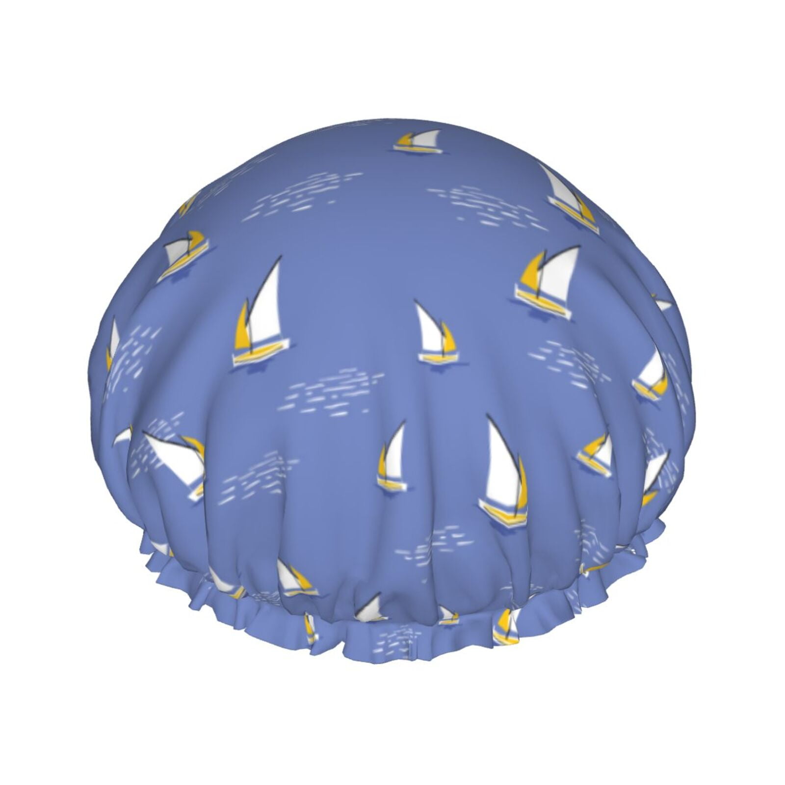 sailing yachts ocean waves Shower Cap, Reusable Bath Hair Hat for all ...