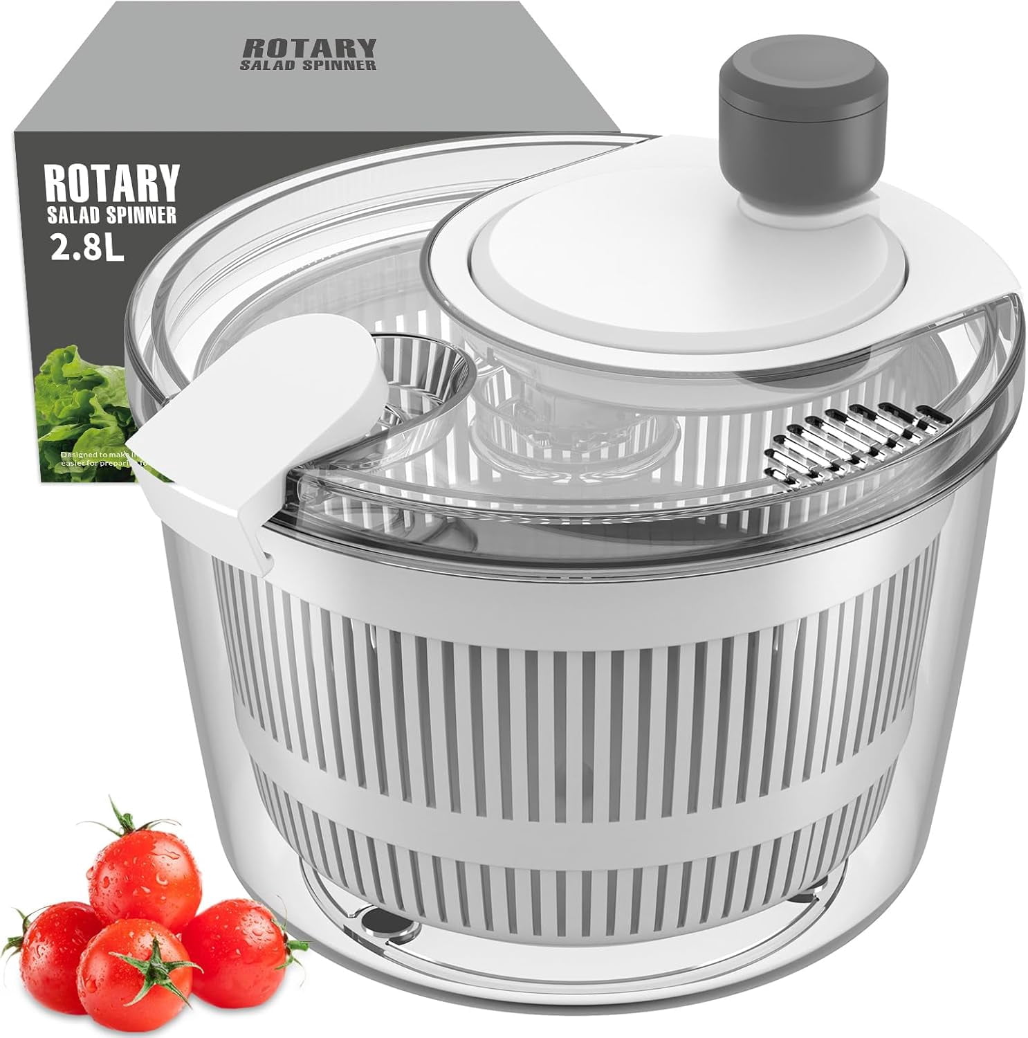 Salad Spinner Lettuce Dryer, Hand-crank Rotary Vegetable Dryer Veggie ...