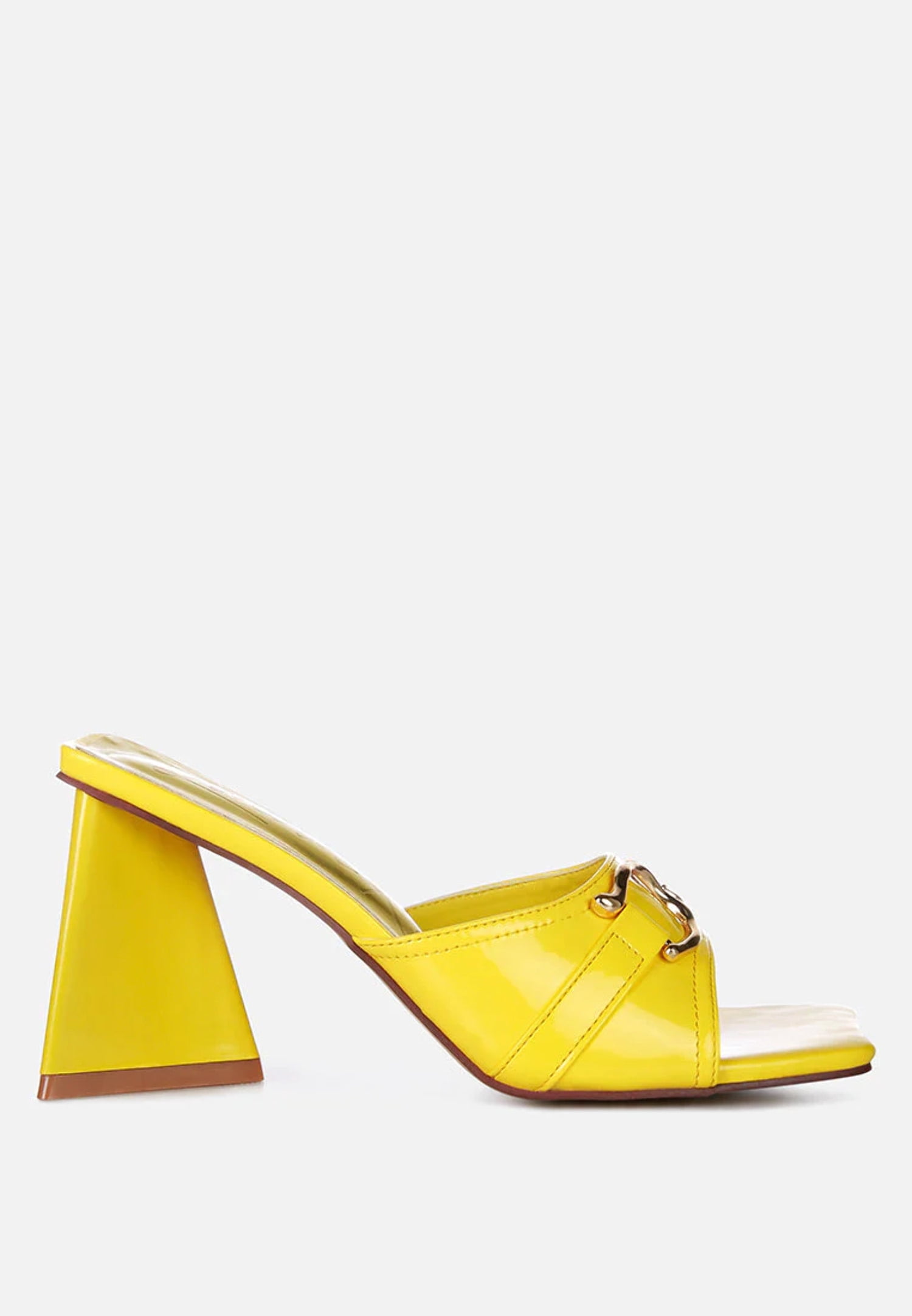 Salisbury Horsebit Buckle Triangular Block Heel Sandals - Walmart.com