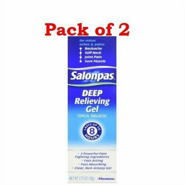 Salonpas Deep Pain Relieving Gel for Back Relief, 2.75 oz (Pack of 2 ...