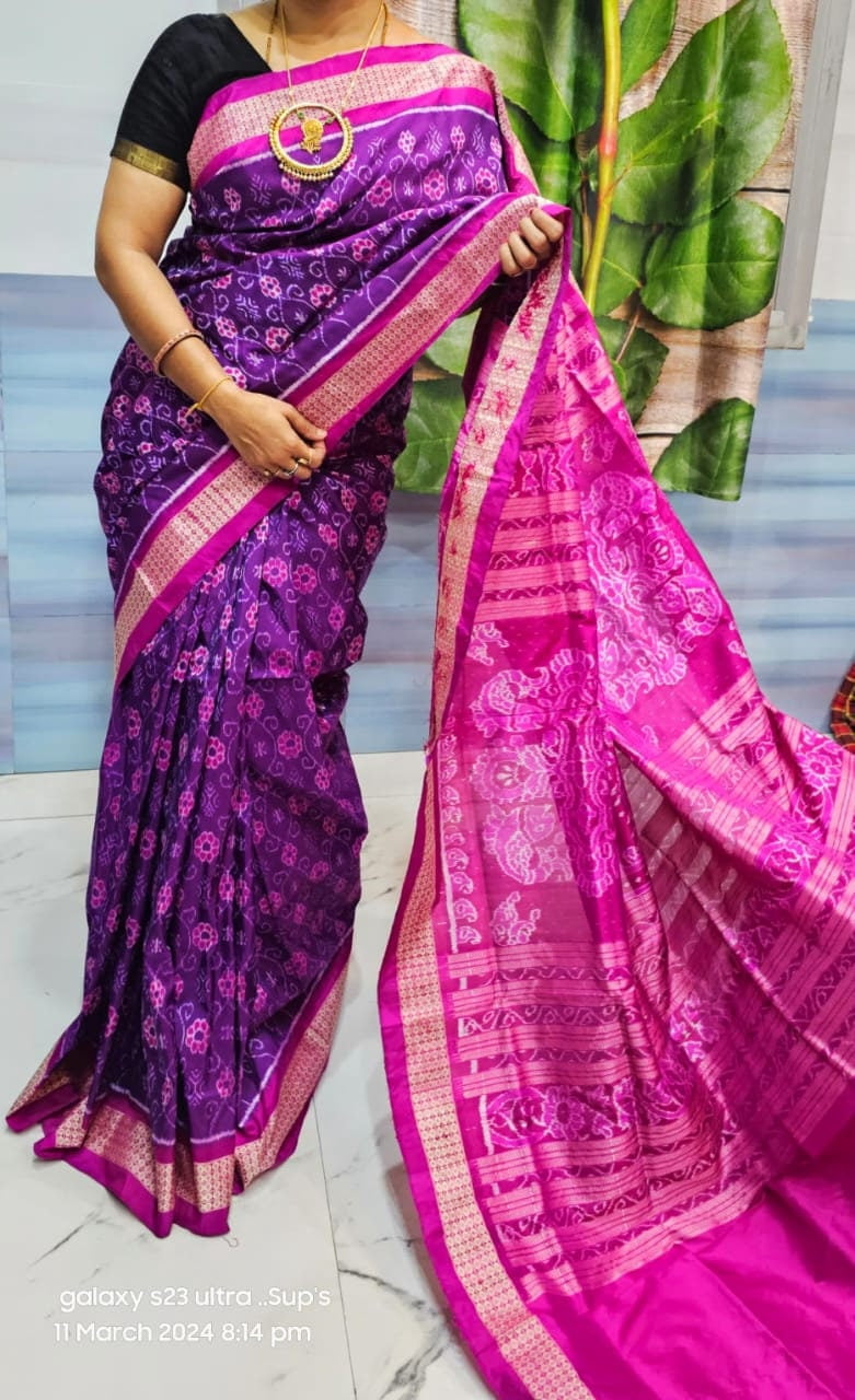 sambalpuri Odisha dolbal pure silk pasapali silk saree Sambalpuri ...