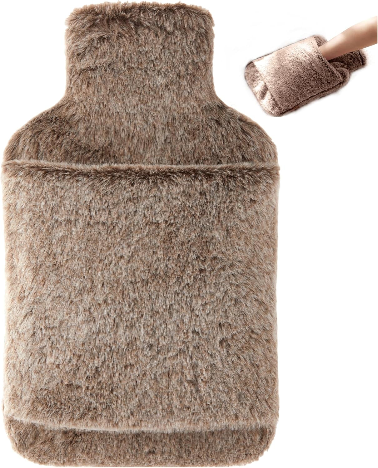 samply Hot Water Bottle with Cover - 2L Hot Water Bag with Hand Pocket ...