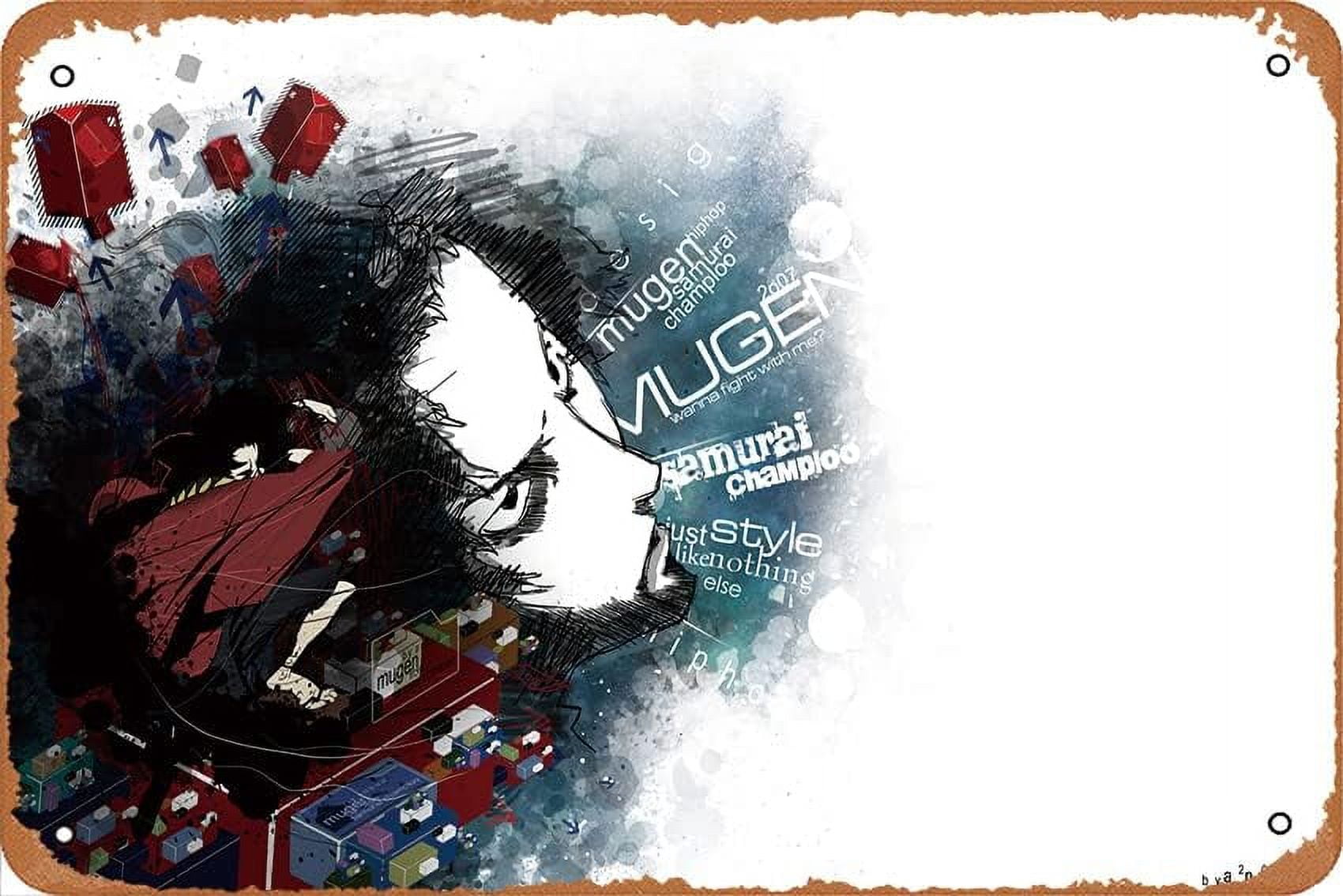 samurai, Champloo, Mugen Wall Poster Metal Vintage Band Tin Signs Retro ...