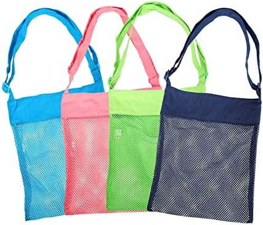 sand away beach treasures seashell pocket mesh bags - set of 4(large ...