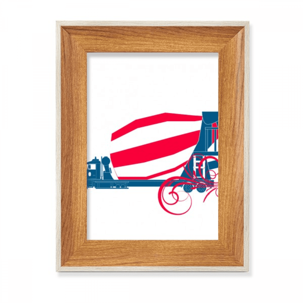 sand st mixing truck spraying desktop wooden photo frame display ...