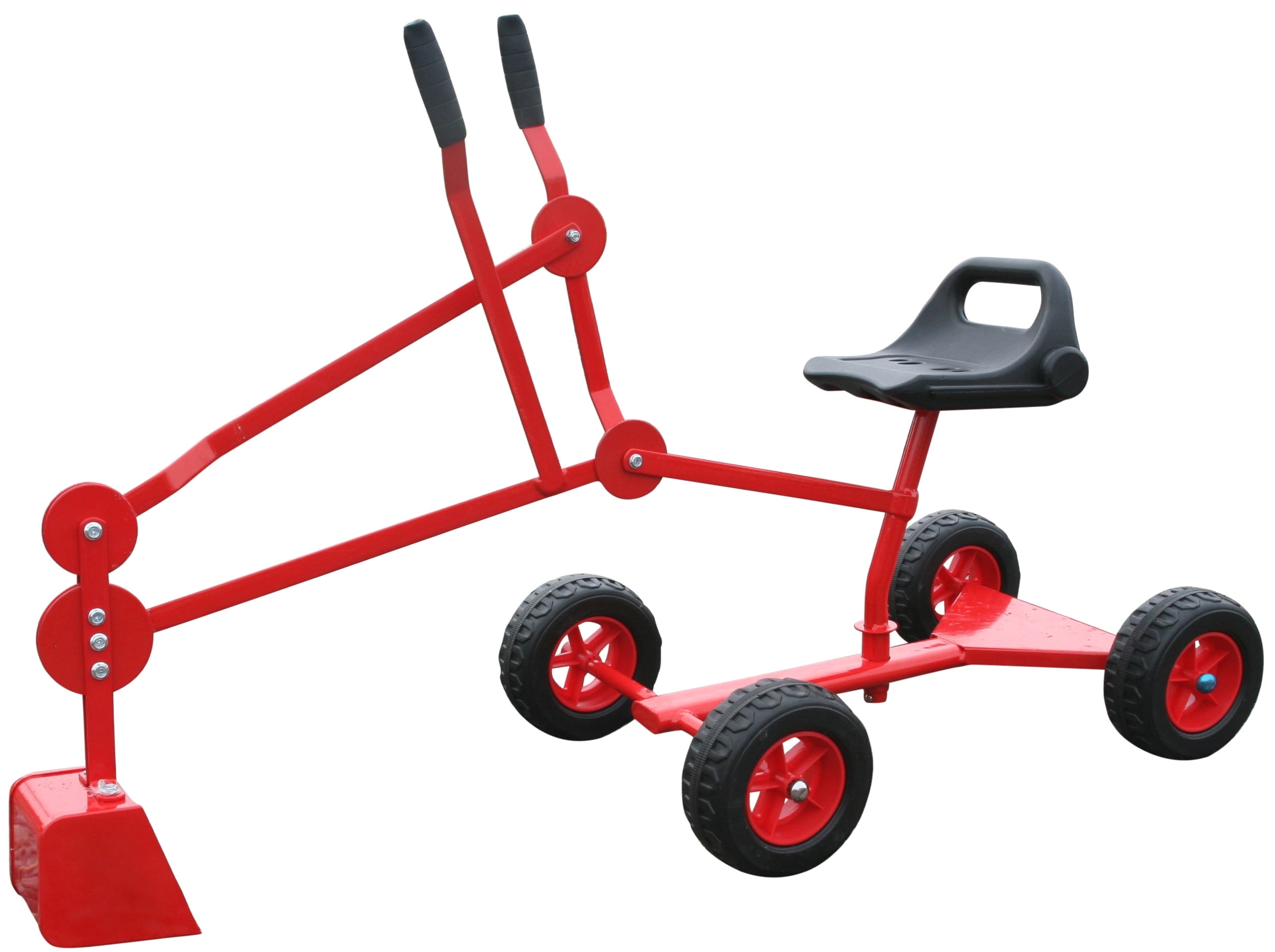 Kids Outdoor Big Wheeled Sandbox Digger Backhoe Toy with Portable ...