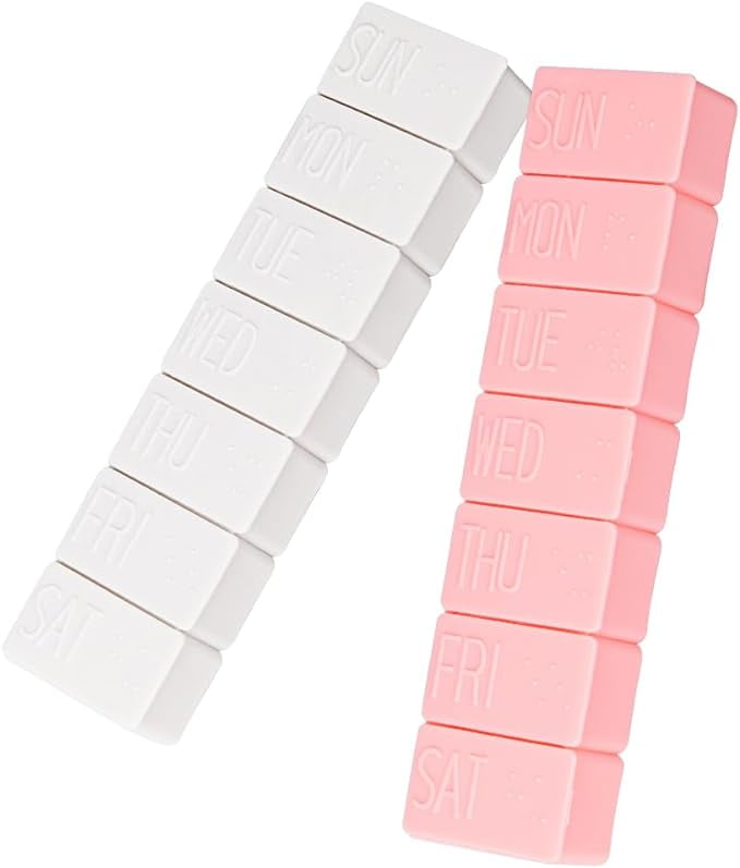 sanderala 2Pack Weekly Pill Organizer,Extra Large 7 Days Pill Cases ...
