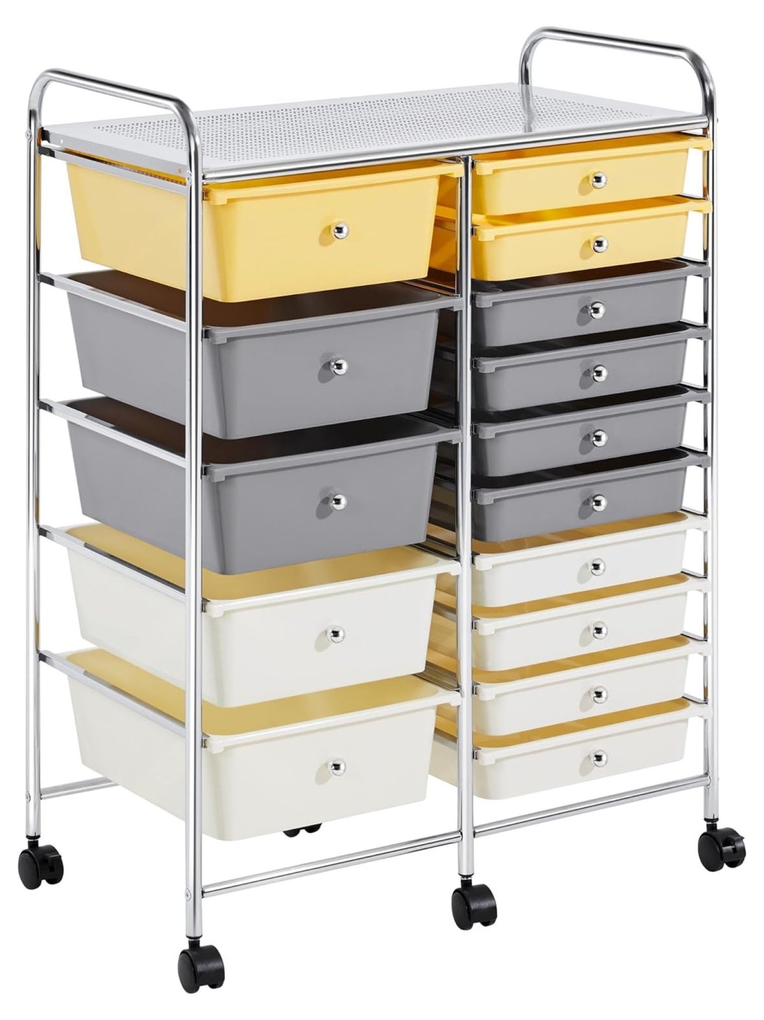 saneey Utility Cart with 15 Drawers Rolling Cart Organizer Plastic ...
