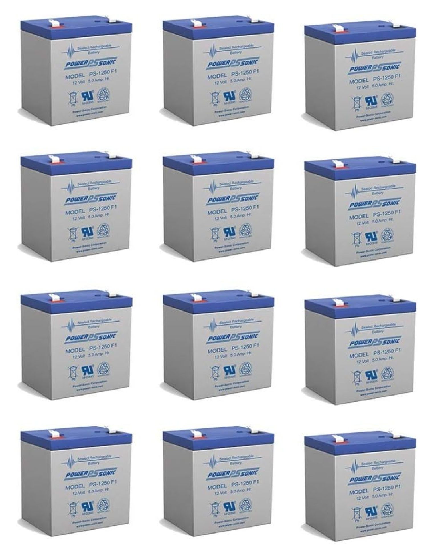 saney 12V 5AH UPS Battery Replaces Vision CP1250, CP 1250-12 Pack ...
