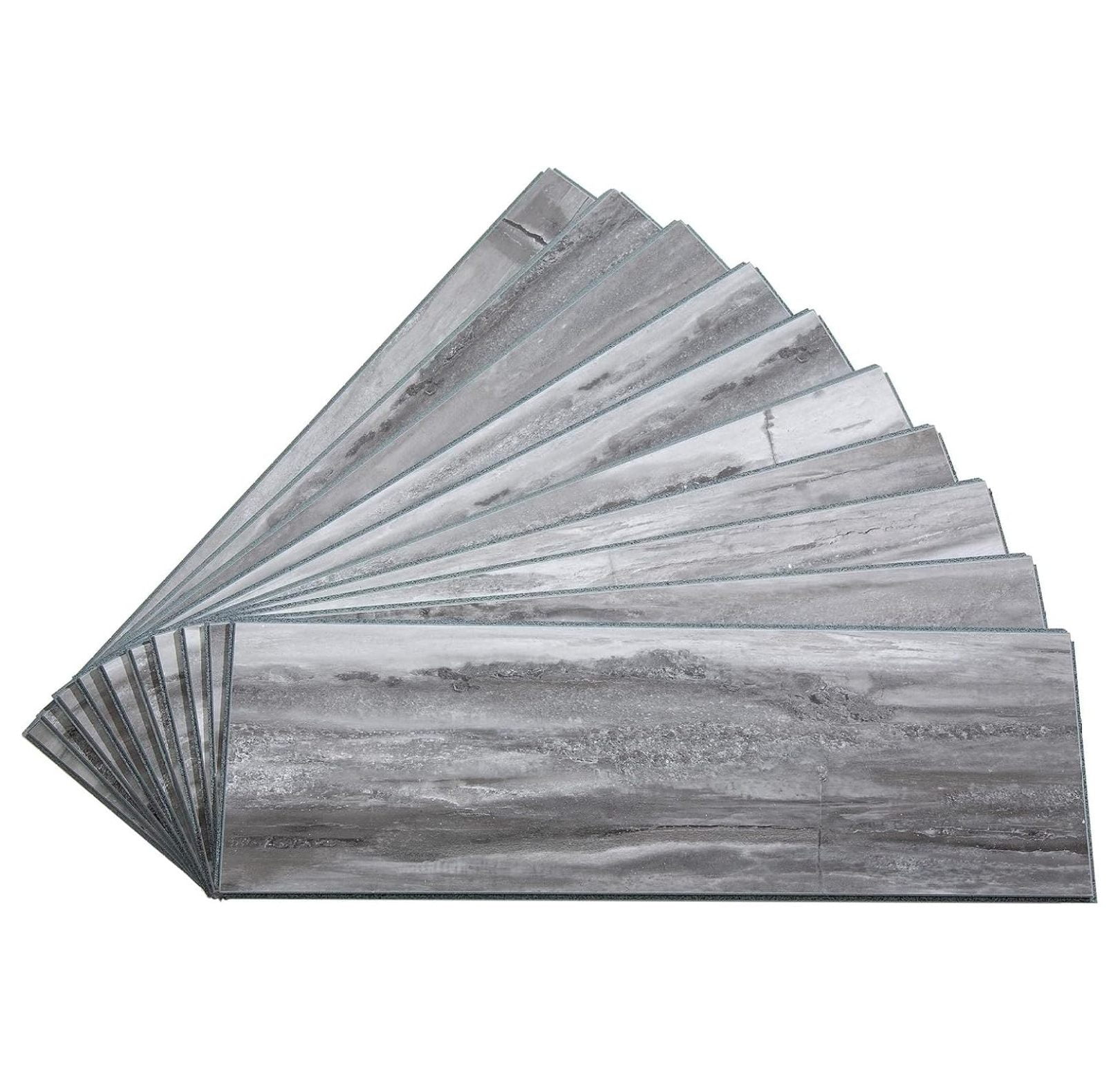 saney 22.8" x 7.31" Interlocking Vinyl Waterproof Backsplash Tiles in ...