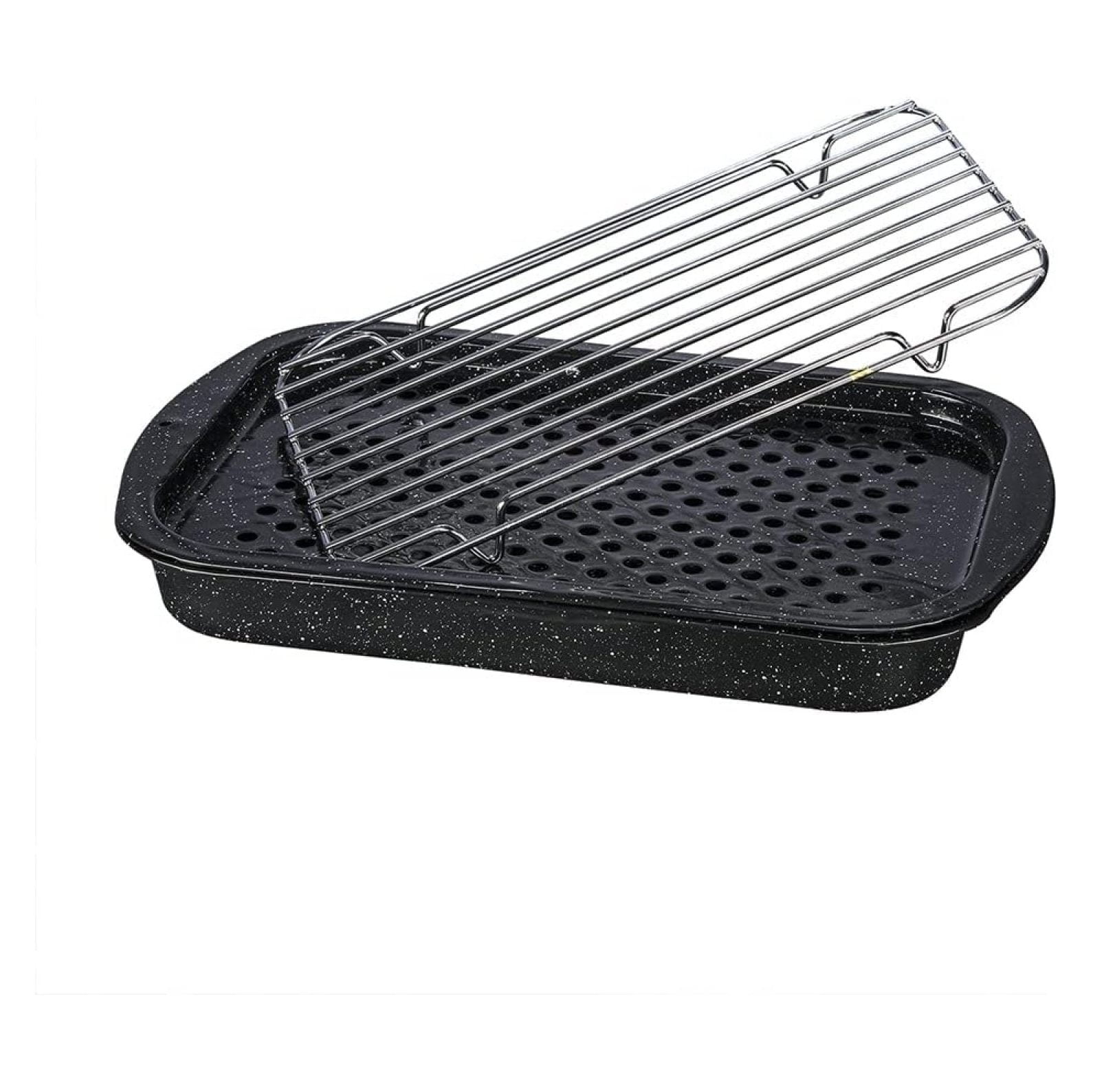 saney 3 piece multiuse set. Enameled steel bake, broiler pan, and grill ...