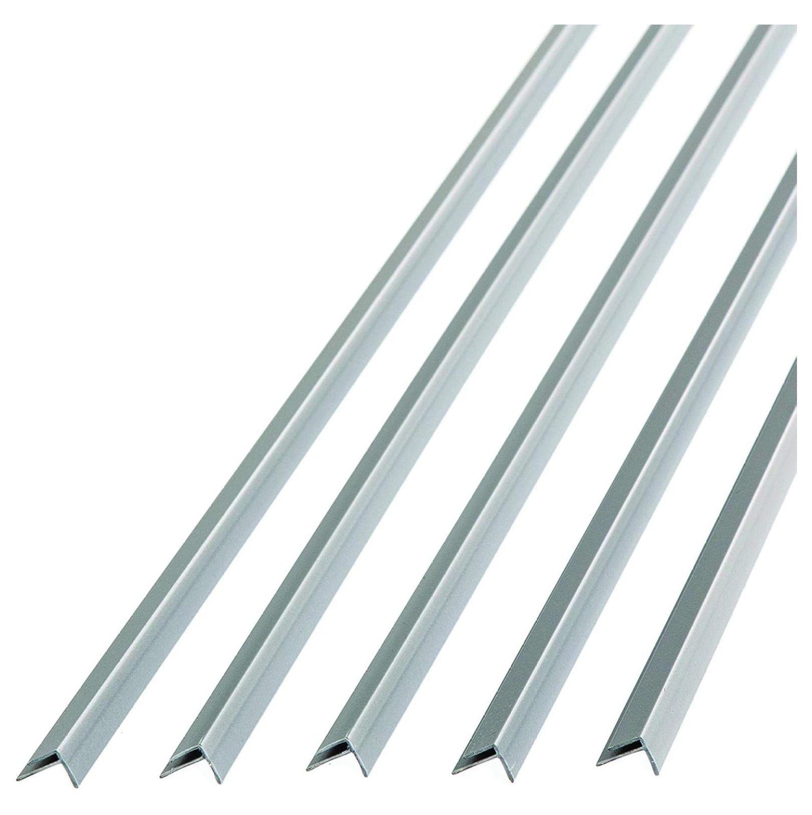 saney 47 in. Decorative Vinyl Outside Corner Trim Argent Silver (5 Pack ...