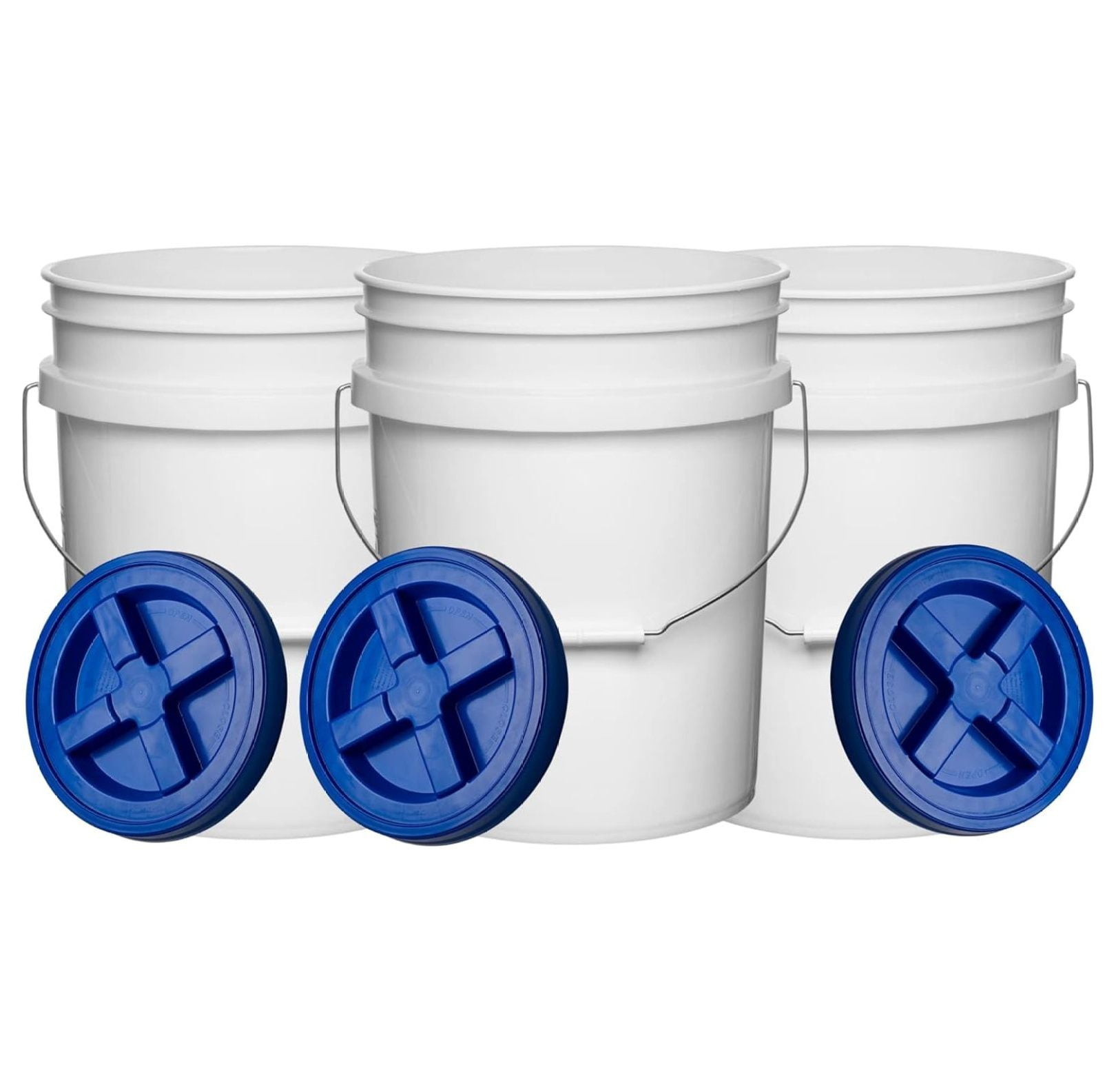 saney 5 Gallon Plastic Bucket Pail Food Grade BPA with Blue Air Tight ...