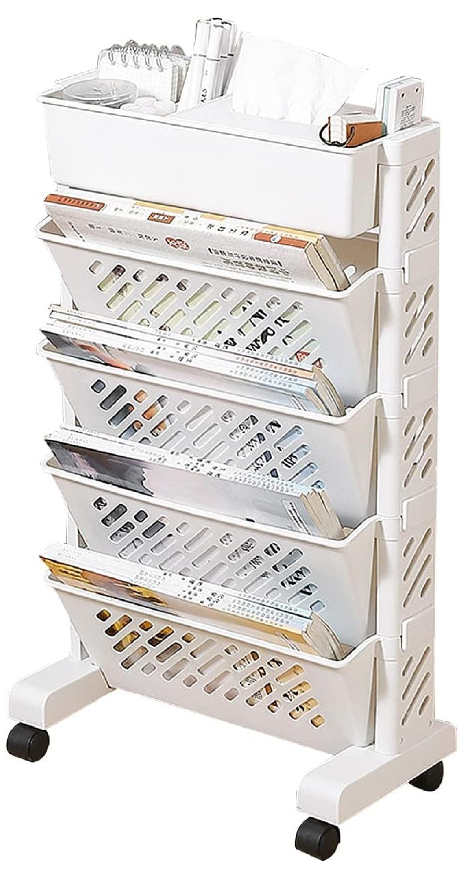 saney 5 Tier Rolling File Cart,Utility cart with Wheels Classroom ...