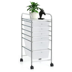 Hello Hobby 10-Drawer Multi-Color Rolling Craft Cart, Clear/Chrome ...