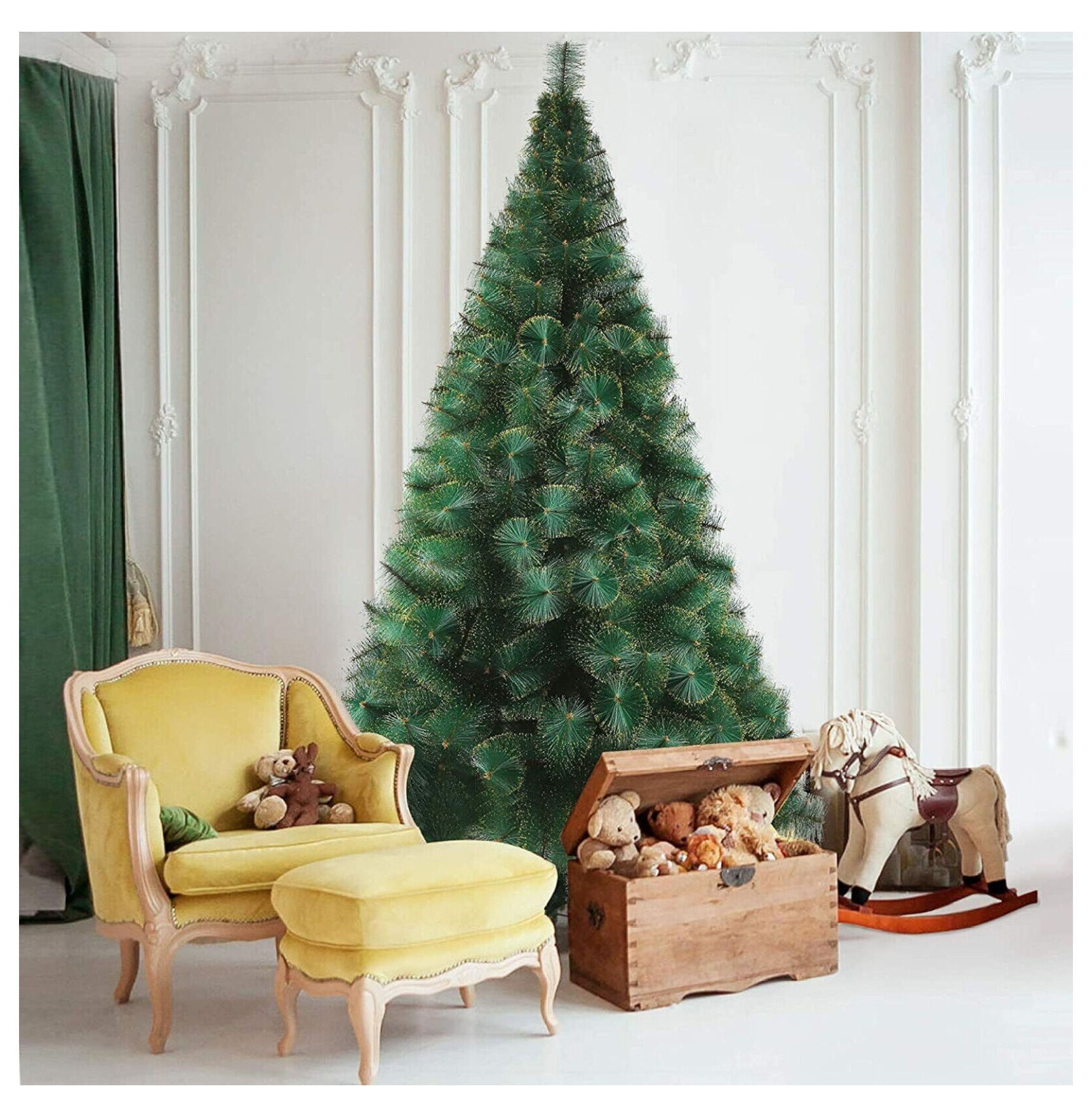 saney 8ft Christmas Pine Tree Xmas Holiday Season Home Artificial ...