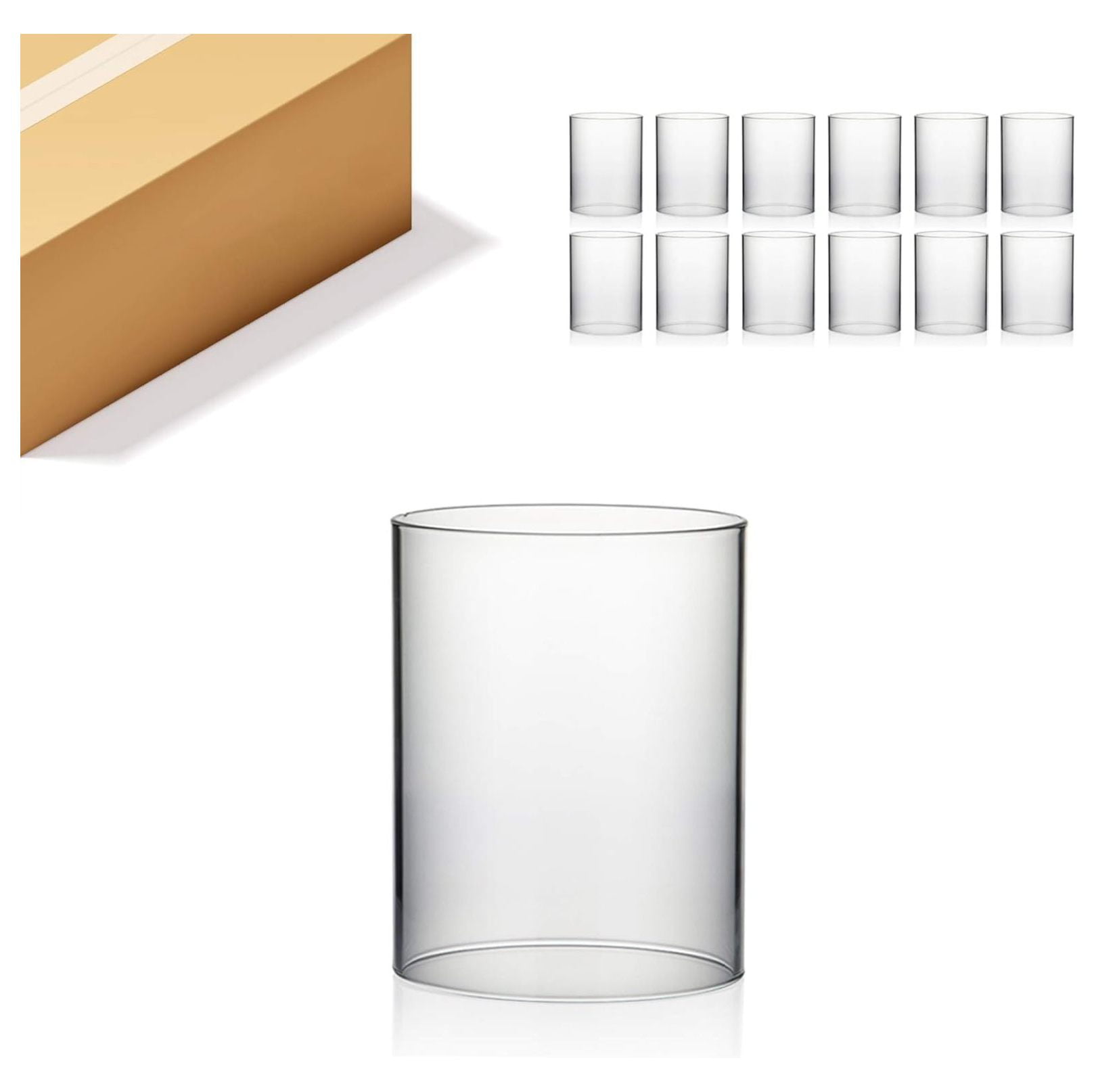 saney Candle Holder Sleeve, Wide 4.7", Height 6", Clear Glass Cylinder ...