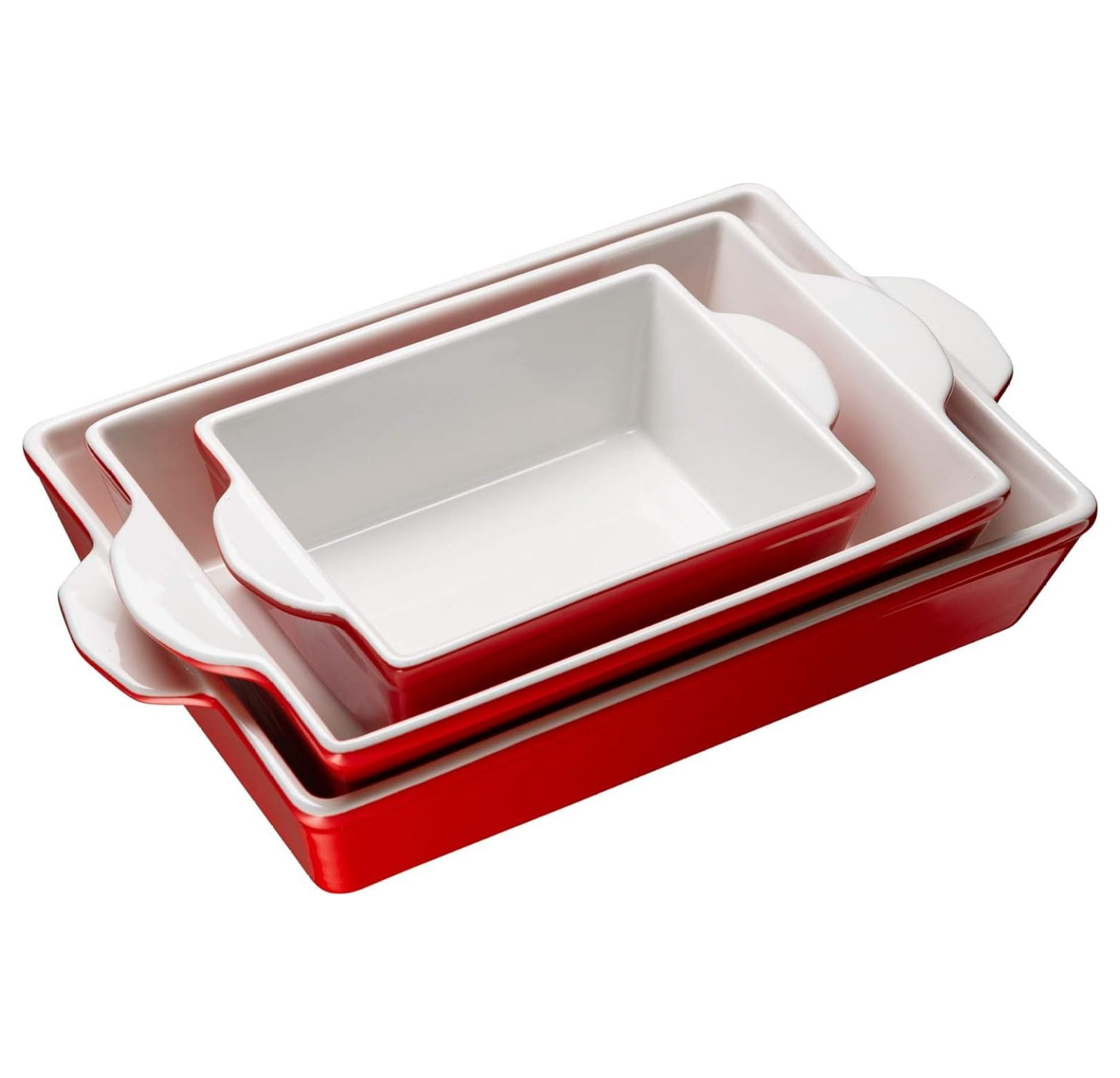 saney Casserole Dishes for Oven, Ceramic Bakeware Set, Rectangular ...