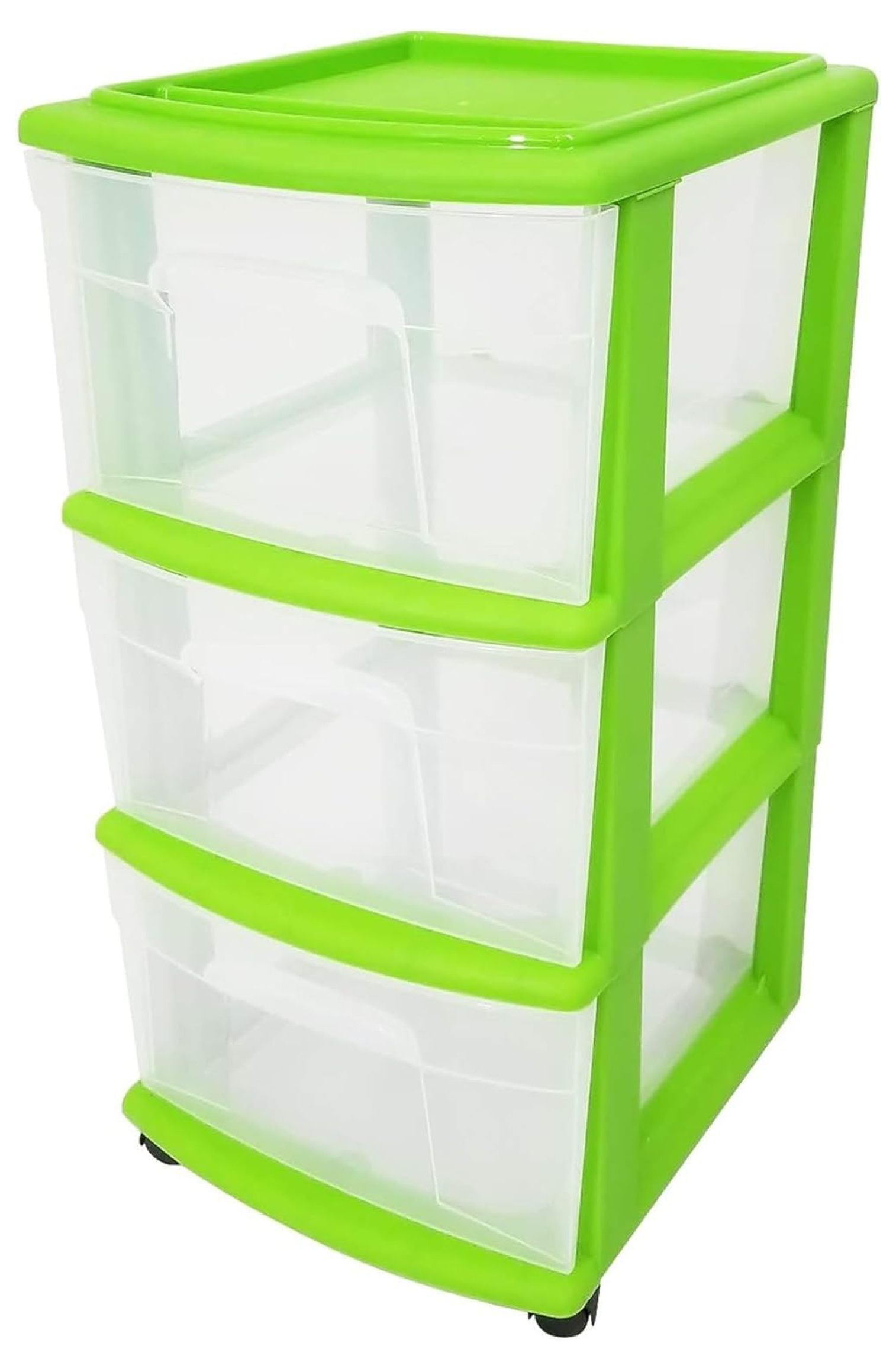 saney Clear Plastic 3 Drawer Medium Home Organization Storage Container ...