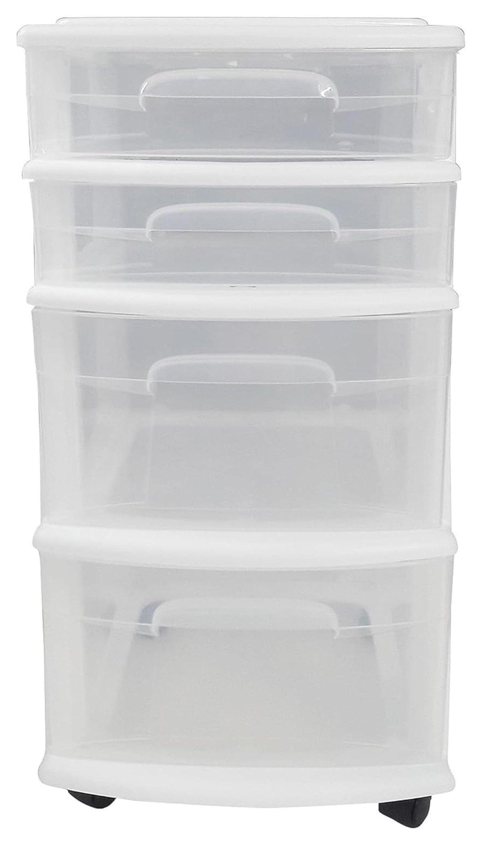 saney Clear Plastic 4 Drawer Medium Home Organization Storage Container ...
