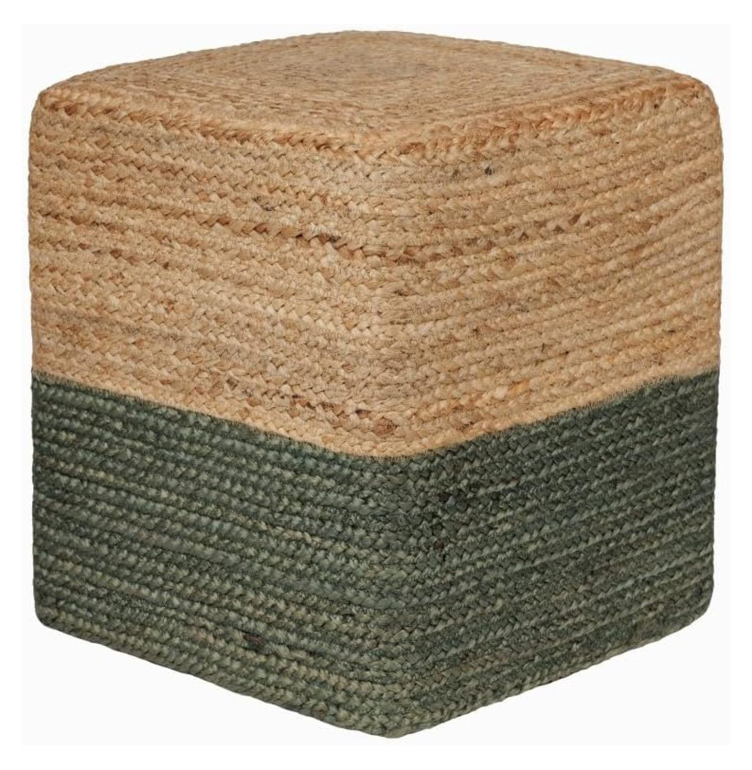 saney · Cube Pouf Foot Stool Ottoman - Jute Braided Pouffe Poof Accent ...