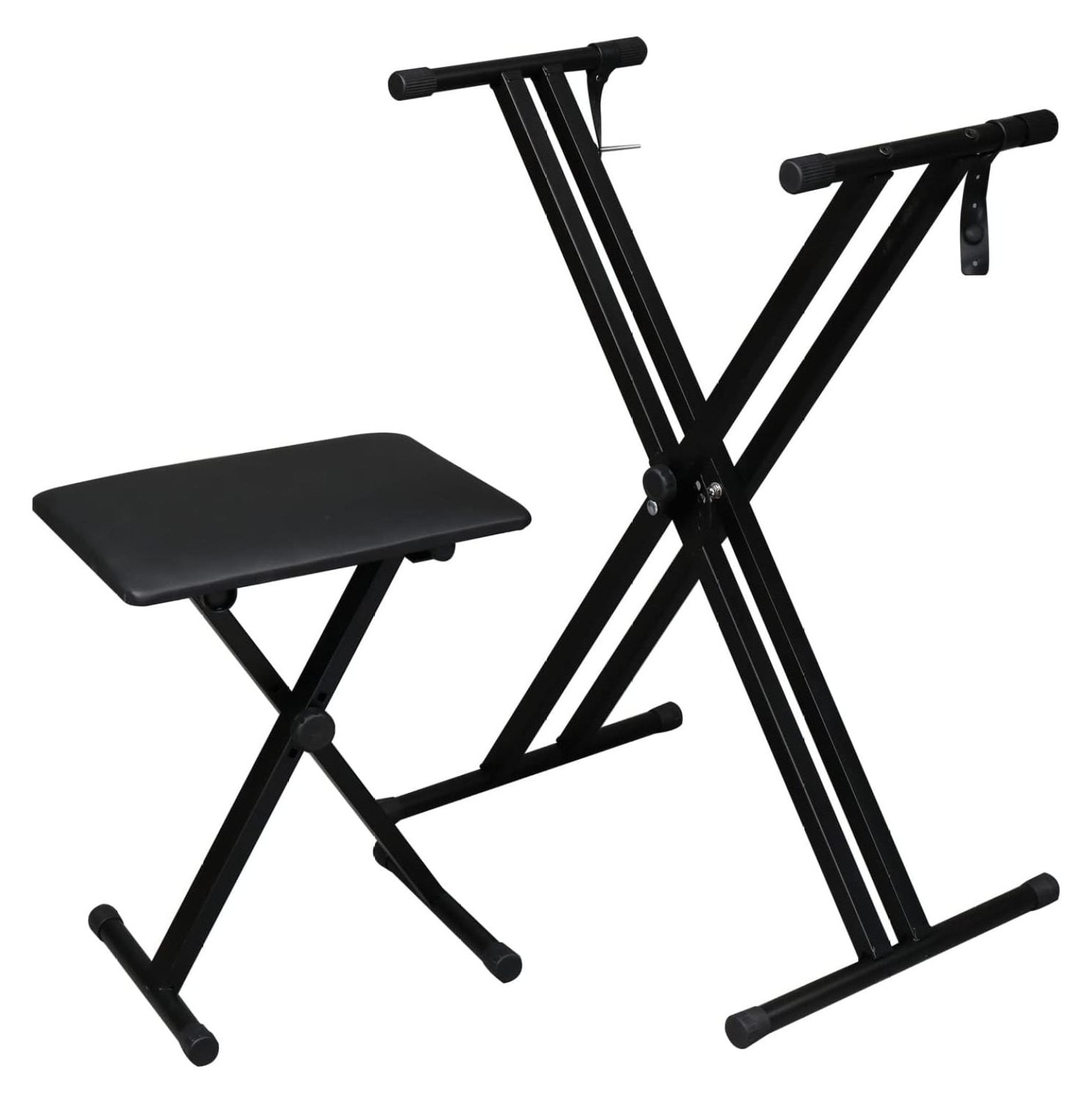 saney Double X Keyboard Stand and Bench Set, Adjustable Height Digital ...