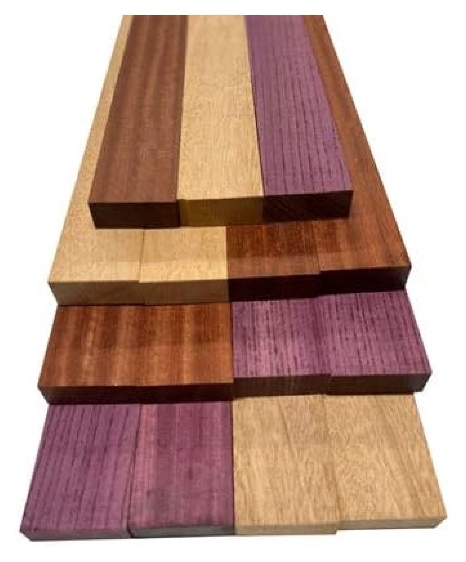 saney Hardwood Combo Pack - 5 Purpleheart, 5 African Mahogany, 5 ...