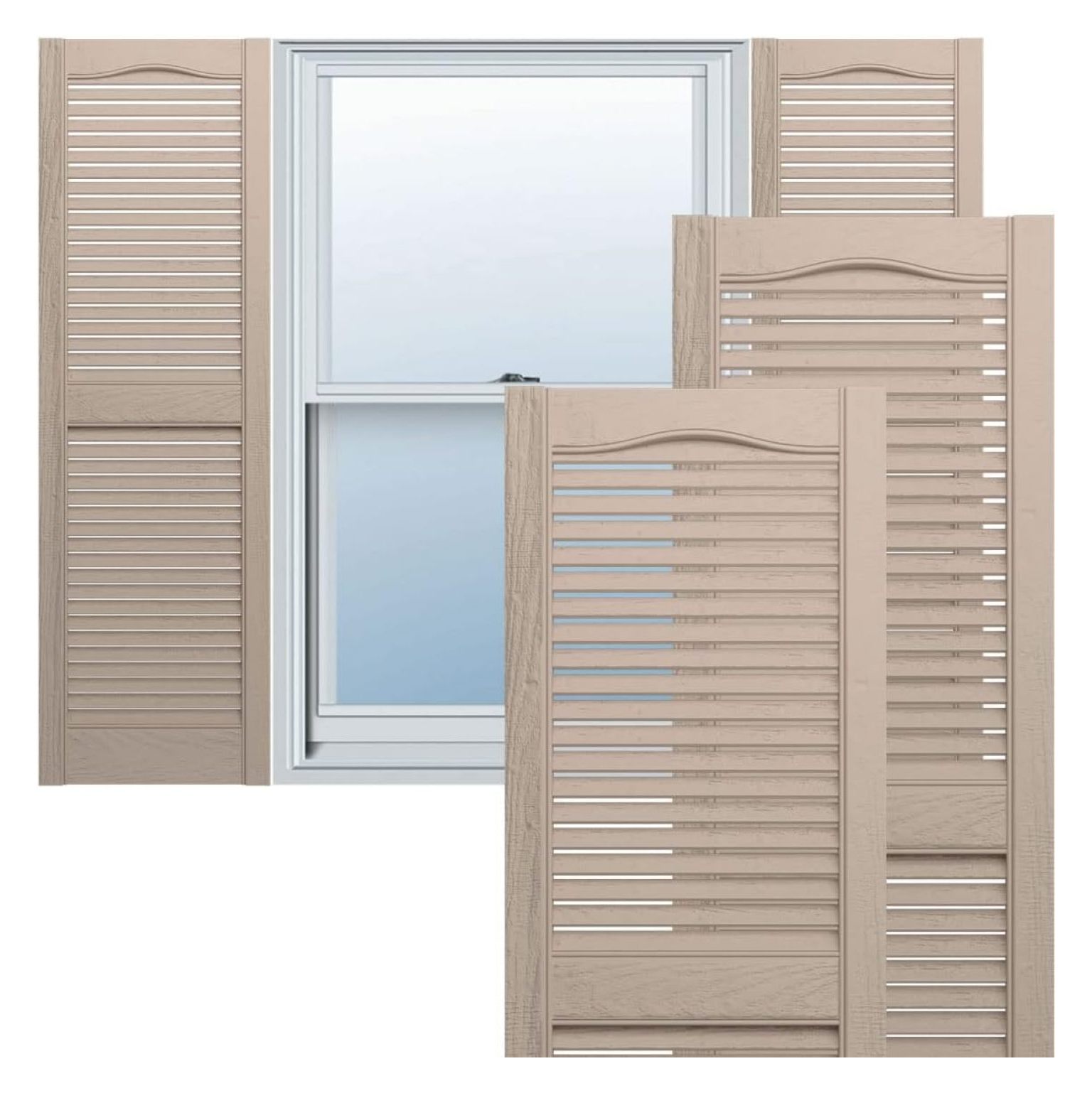 saney LL1S14X08000WI Vinyl Standard Shutter (Per Pair), 14.5-in. W x 80 ...