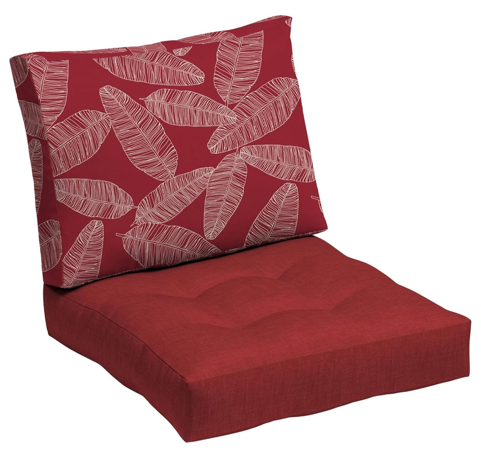 saney Outdoor Plush Modern Tufted Blowfill Deep Seat Set, 24 x 24 ...