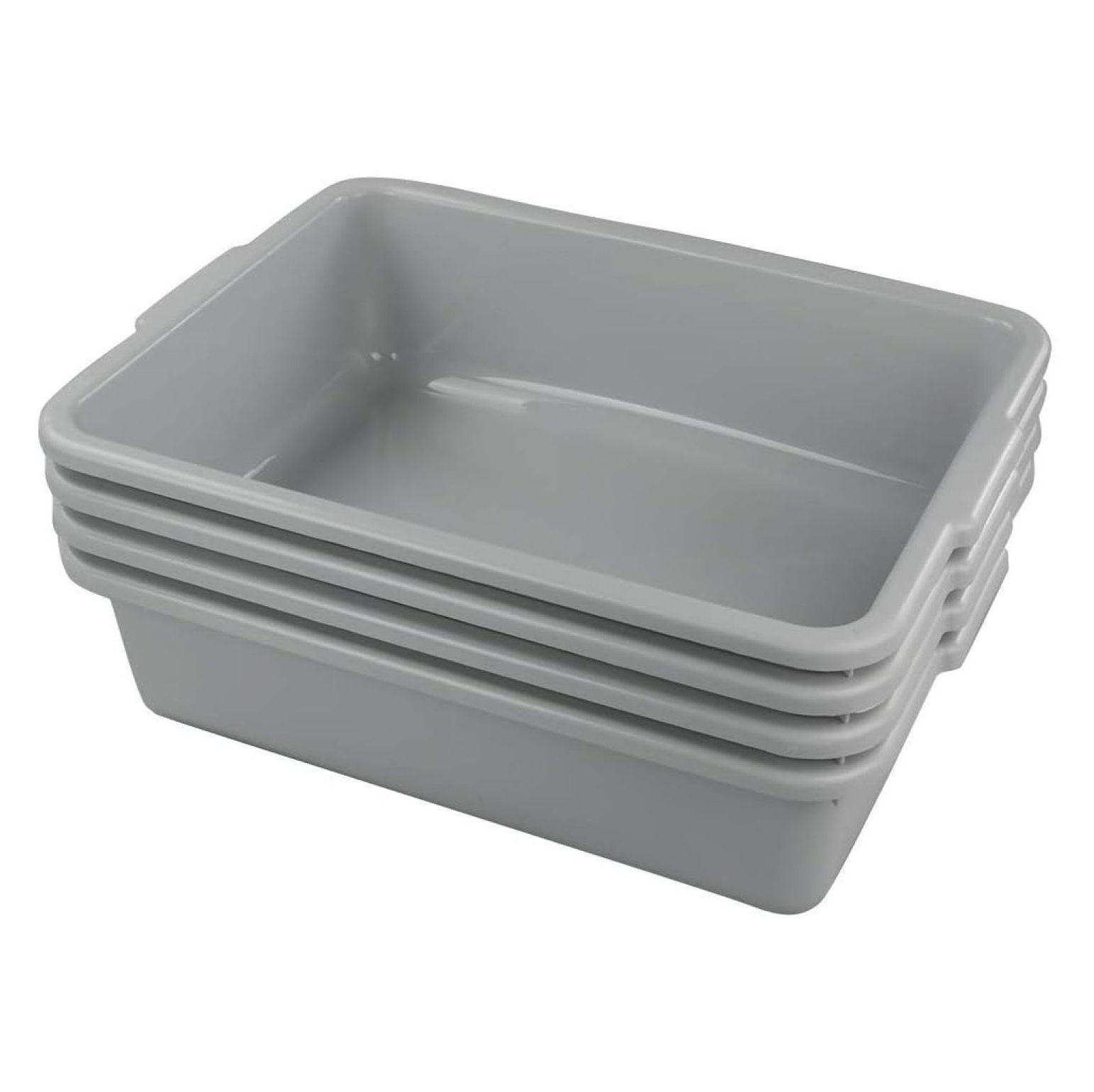 saney Plastic Dish Tubs, Bus Box/Wash Basin Tote Box, 4-Pack(Grey, 22L ...