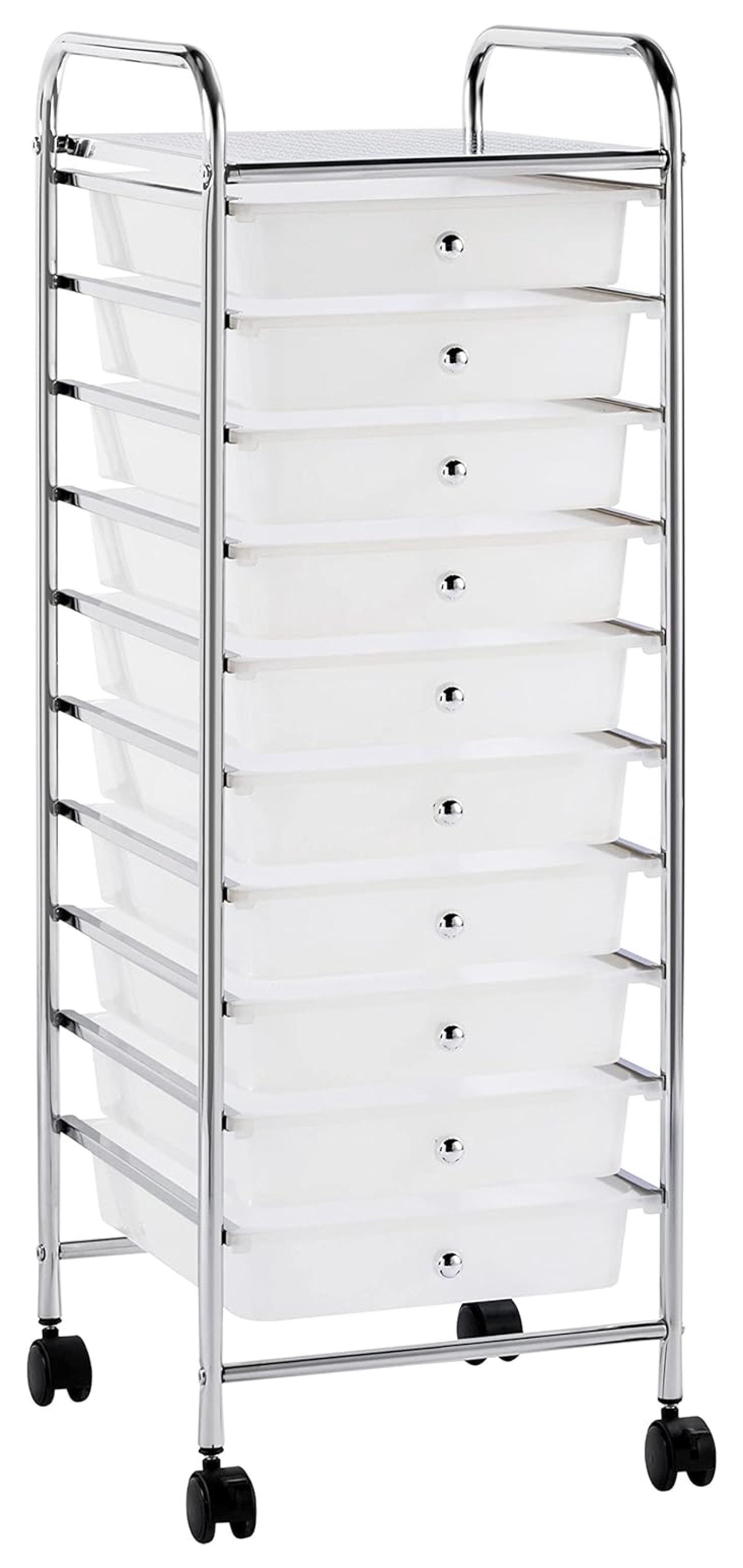 saney Plastic Trolley with 10 Drawers Rolling Cart Organizer Utility ...