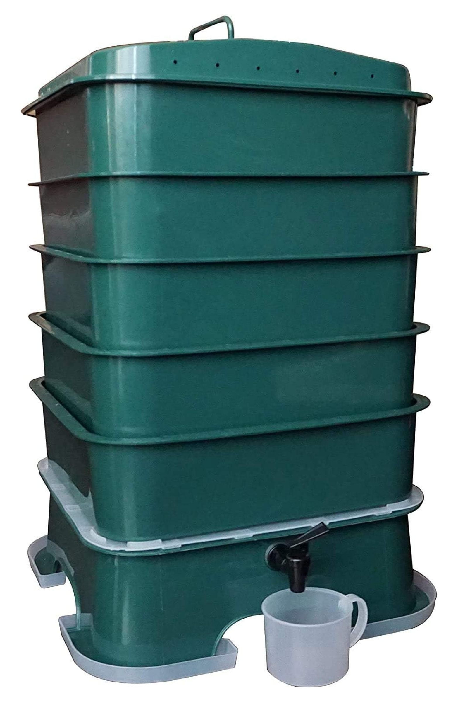 saney Plus 5-Tray Worm Compost Bin, Easy Setup, Efficient Design ...