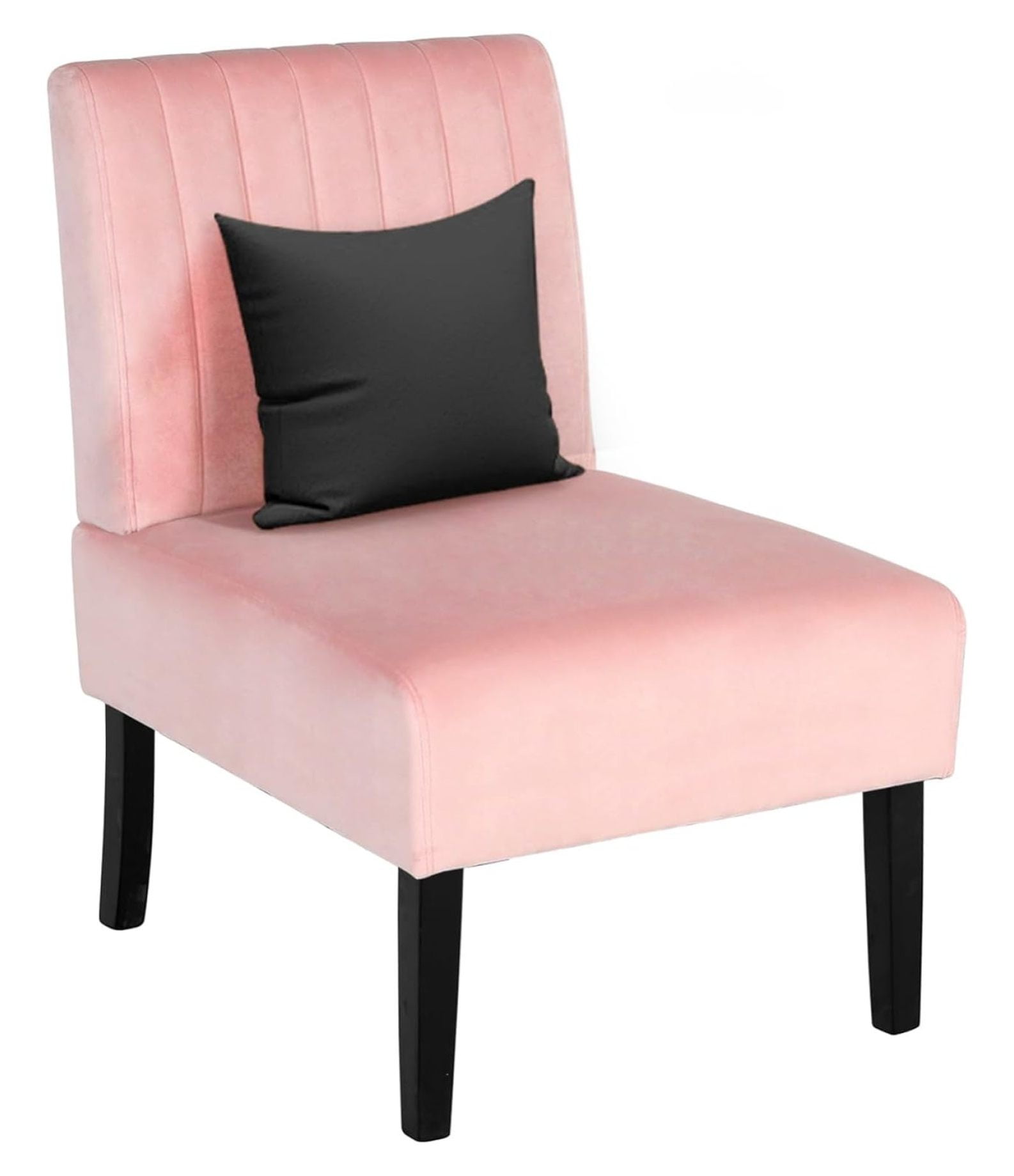 saney Small Armless Accent Chair Velvet Decorative Slipper Chair Comfy ...