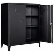 CJF Utility Metal Storage Cabinet, Lockable Steel with 2 Doors, 4 ...