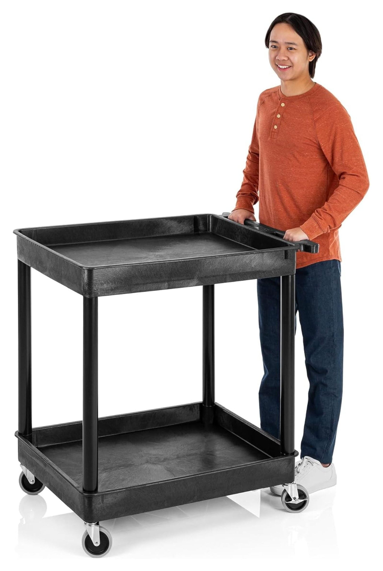 saney Tubstr Large 2 Shelf Utility Cart Supports Up to 200 lbs - Heavy ...