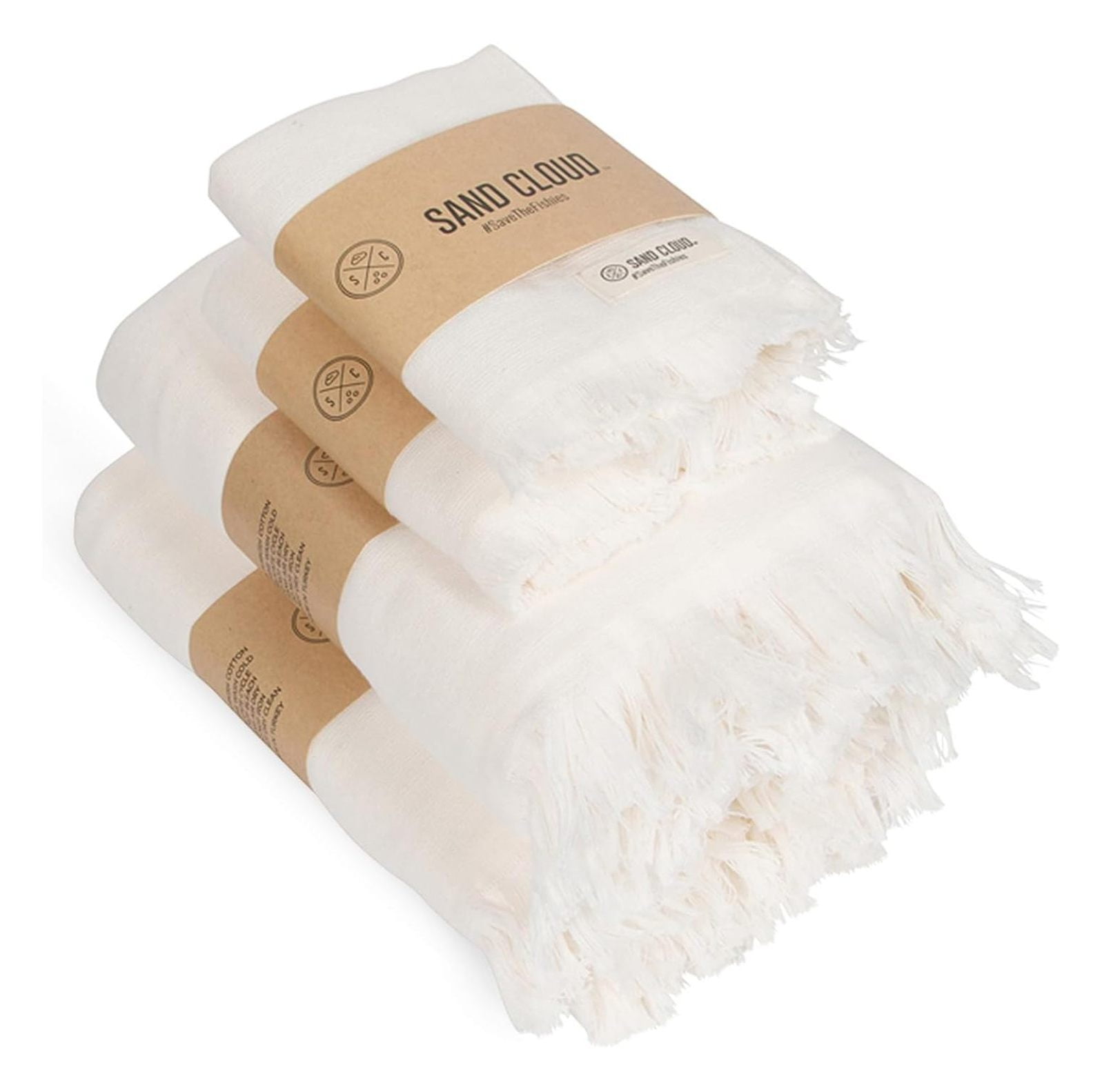 saney Turkish Bath Towels Bundle for Bathroom, Set of 4 (Terra Ivory ...