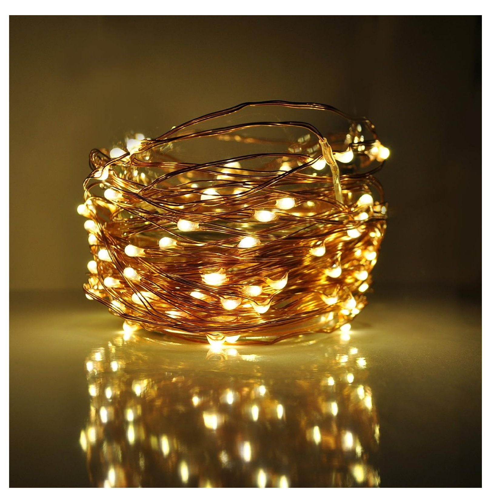 saney Warm White LED Fairy Lights - Plug in - 33 Foot 100 LED Micro ...