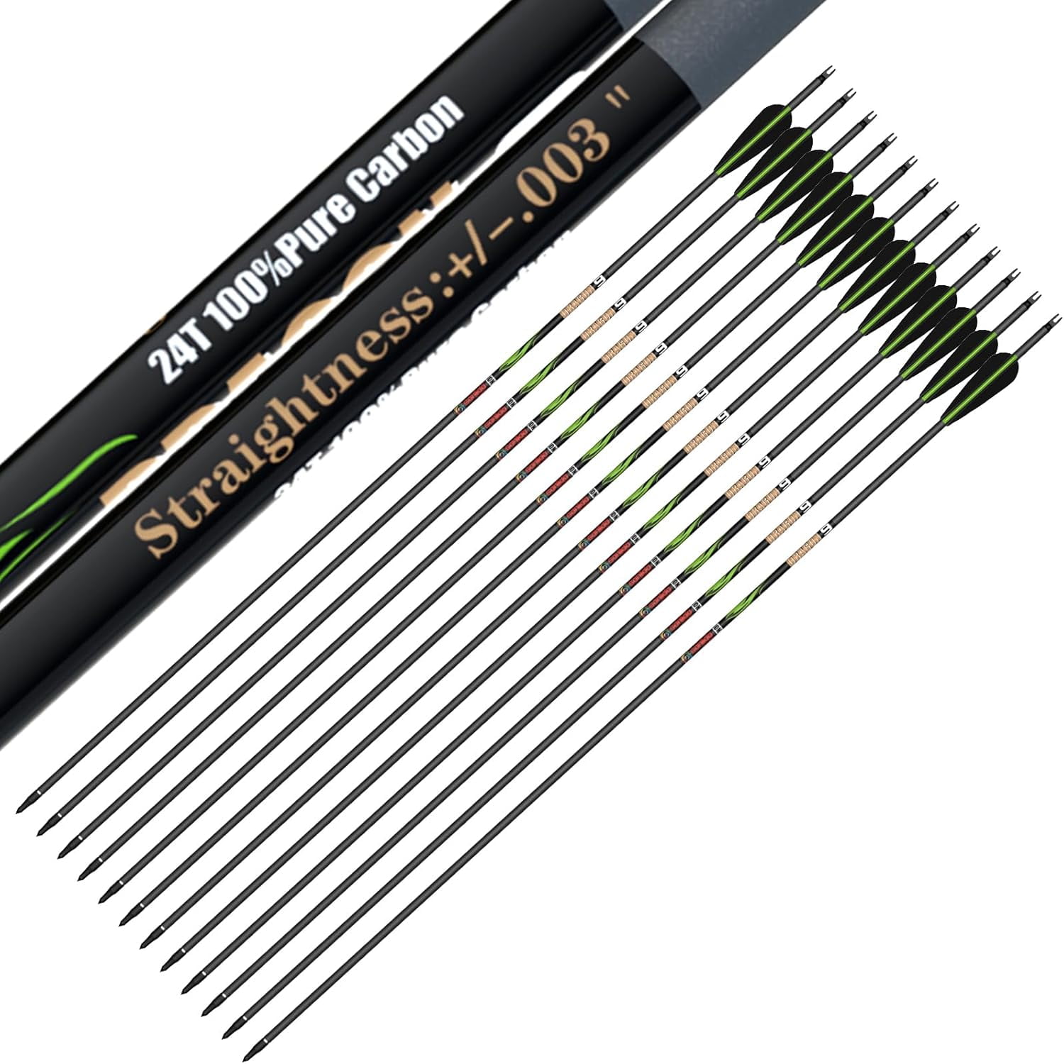 sanlida 12 PCs, 100% Pure Carbon, 0.003'' Straightness, Dragon 9 Flagship 24T Carbon Hunting ...