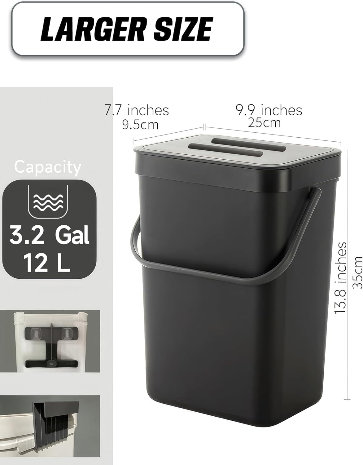 sasyxdc 1.3 Gallon Small Trash Can with Lid - Countertop Food Waste Bin ...
