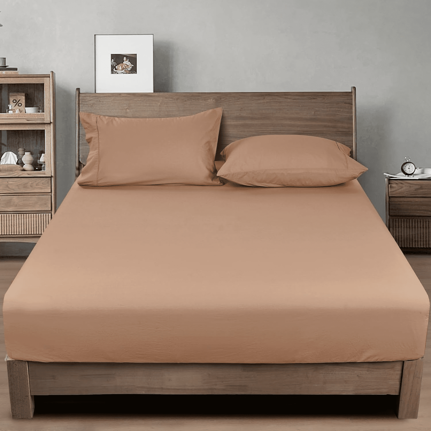 czqnlg 100% Garment Washed Cotton Fitted Sheet Queen Size - Cozy Cloud ...