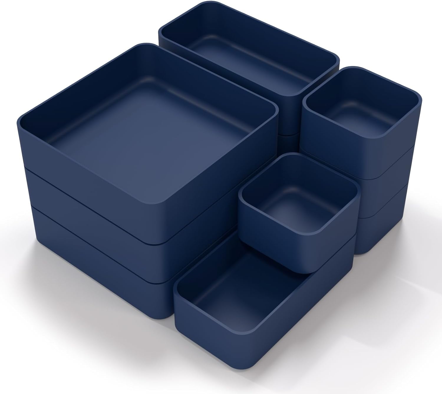 sasyxdc 11-Piece Stackable Drawer Organizer Set Multi-size Desk Drawer ...