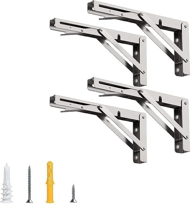 sasyxdc 12 Inch Folding Shelf Heavy Duty Stainless Steel Collapsible ...